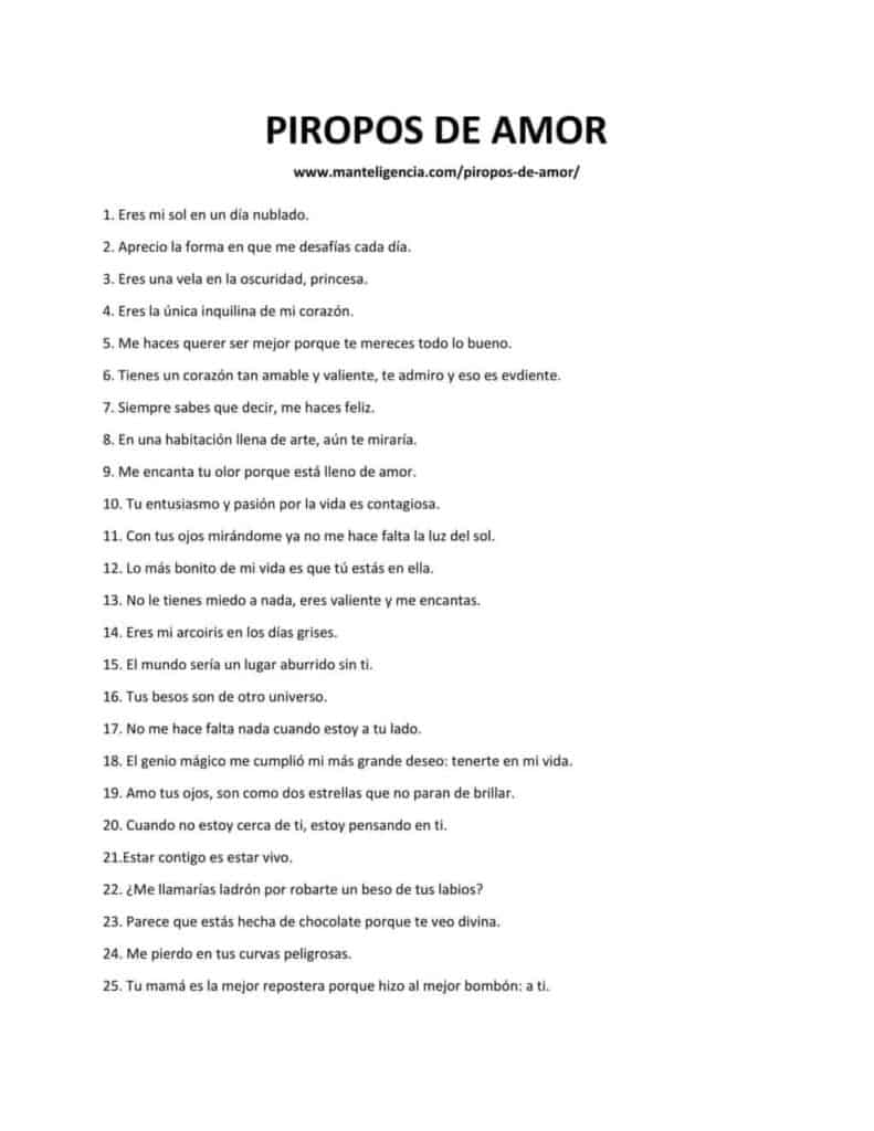 Los 90 Mejores Piropos de Amor - La única lista que necesitas.